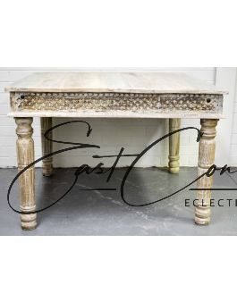 Hand Carved Shabby Chic Dining Table (4 Seat)