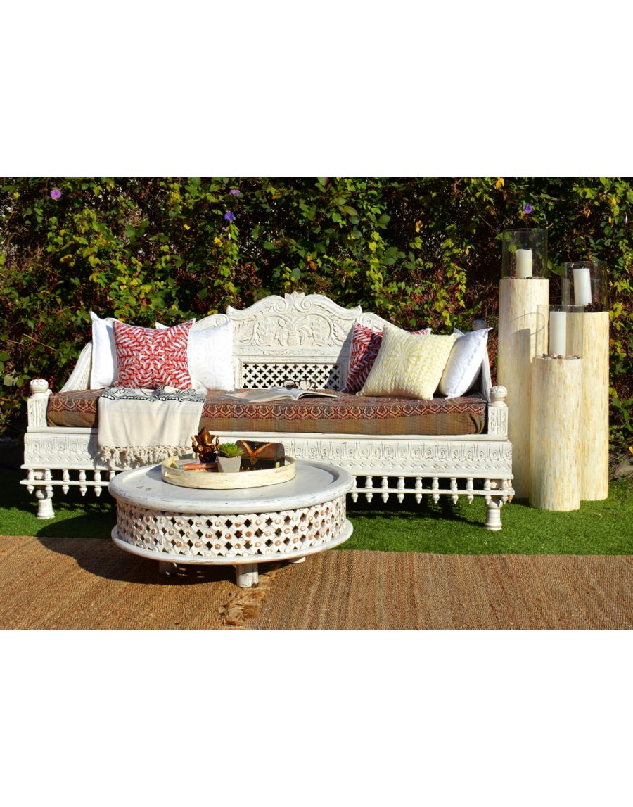 Vintage Handcarved Timber Indian Day Bed