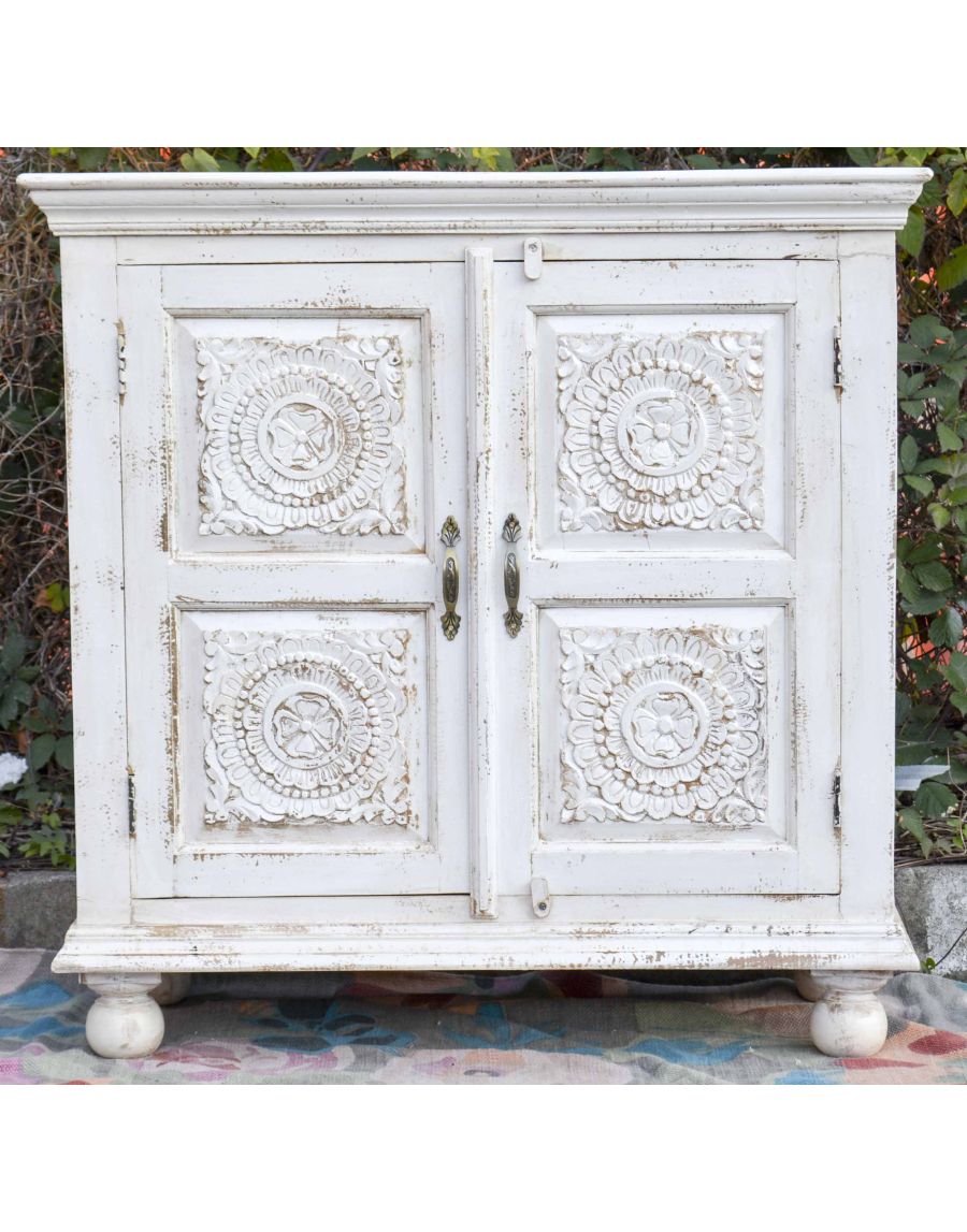 White Shabby Chic Reclaimed Shutter Sideboard Cabinet