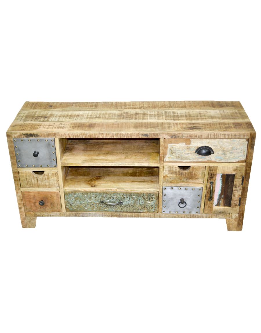 Rustic Multi-drawer Vintage TV Unit