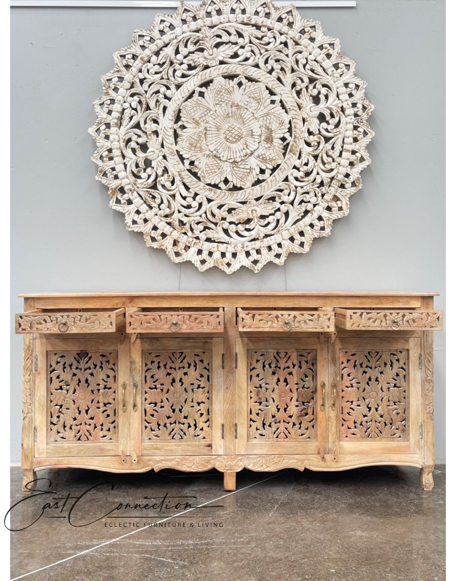 White carved wood sideboard store