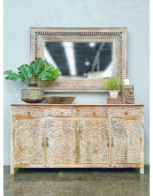 White French Provincial Floral Mandala Sideboard | East Connection