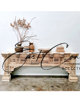 Reclaimed Antique Timber Indian Hand Carved Console Boho Chic Hall Table